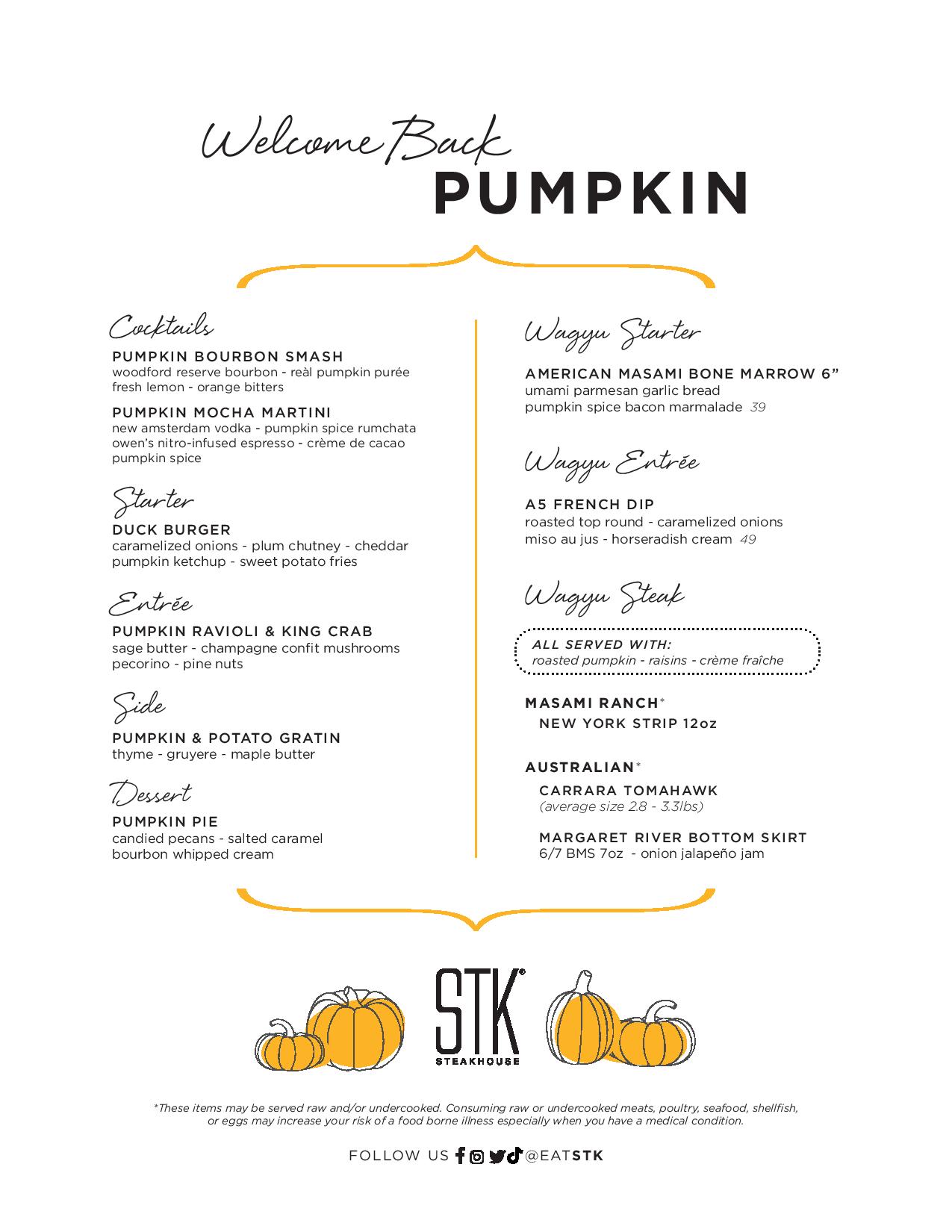 The Pumpkin Menu Has Recently Returned to STK Orlando!