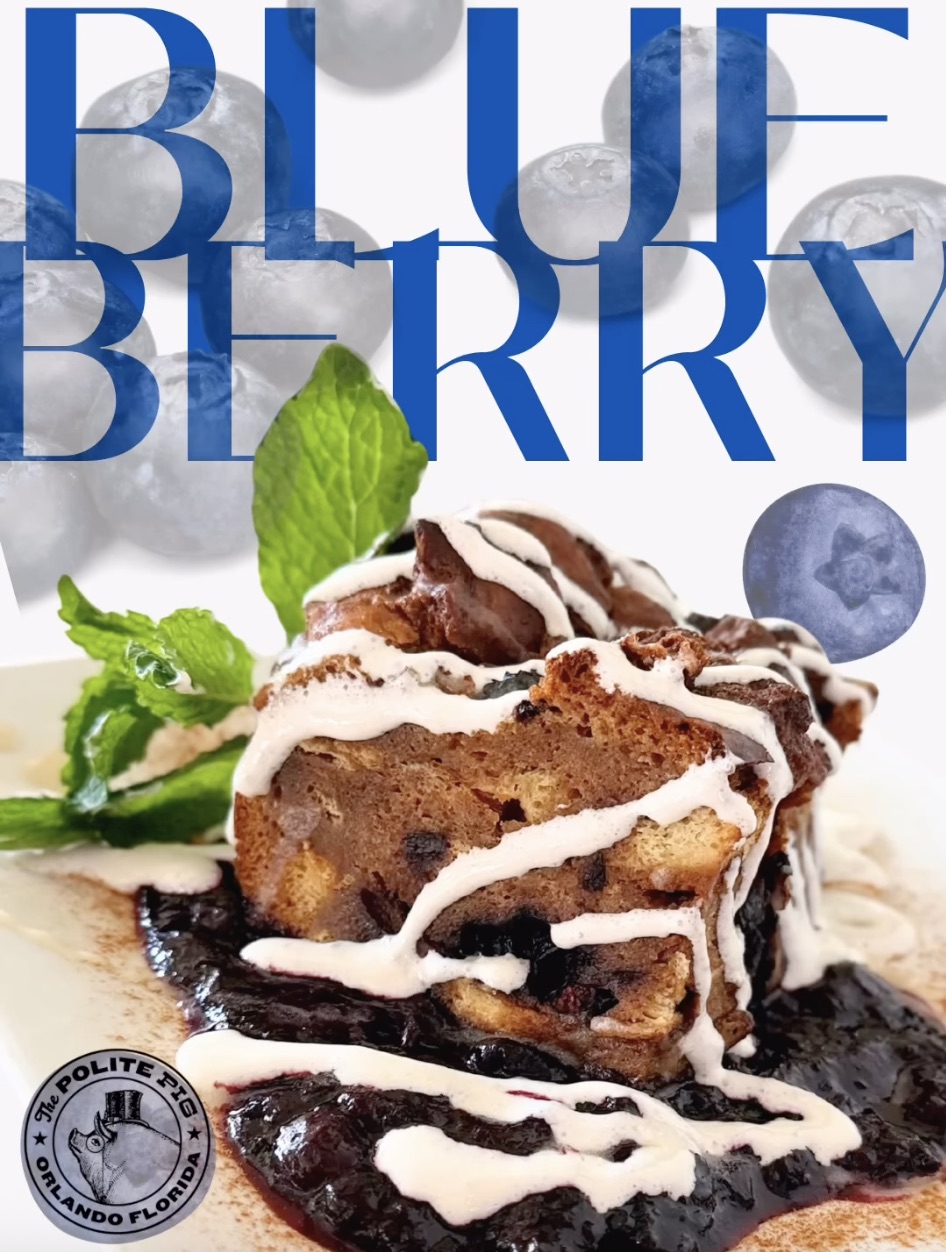 Try New Blueberry Bread Pudding at The Polite Pig Disney Springs
